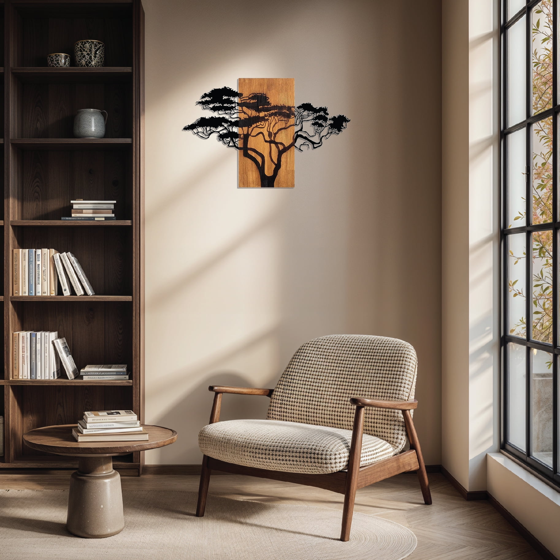 Swift Beacon Savannah Sunset Silhouette Wood & Metal Wall Art - Elegant ...