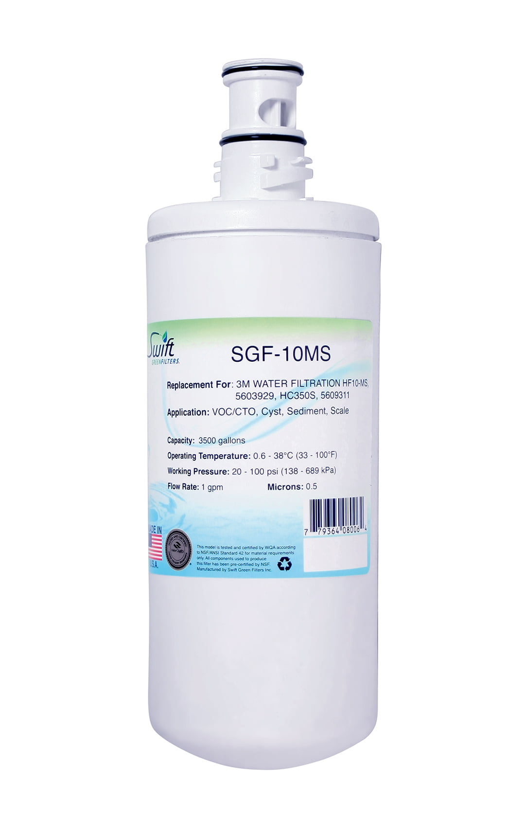 Swift Green Filters SGF-10MS Replacement Water Filter for 3M HF10-MS [1 Pack] - Walmart.com