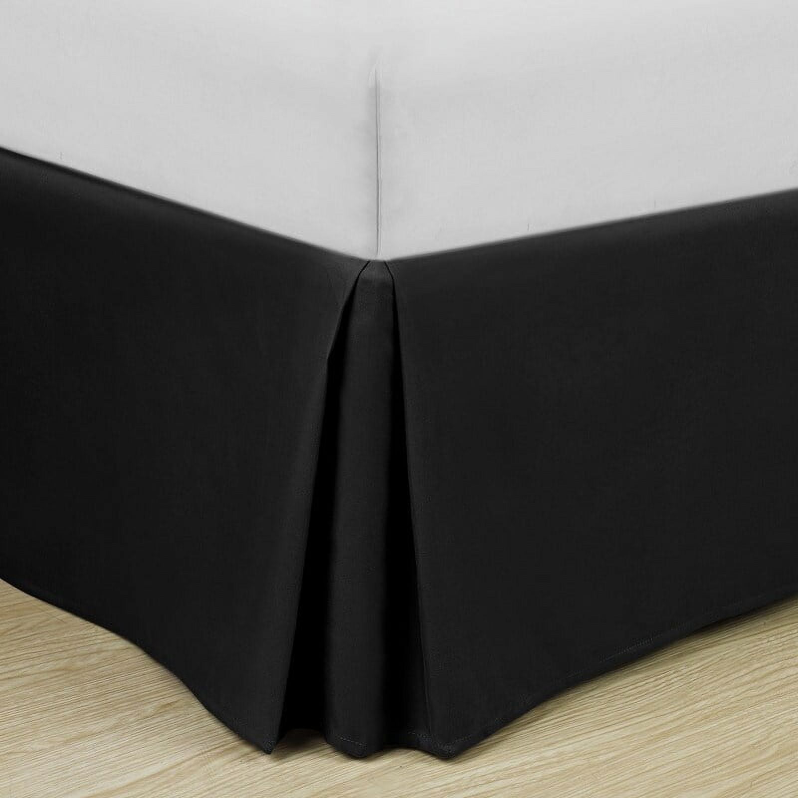 Swift Home Basics Pleated Microfiber 14-inch Drop Bed Skirt Black Full ...