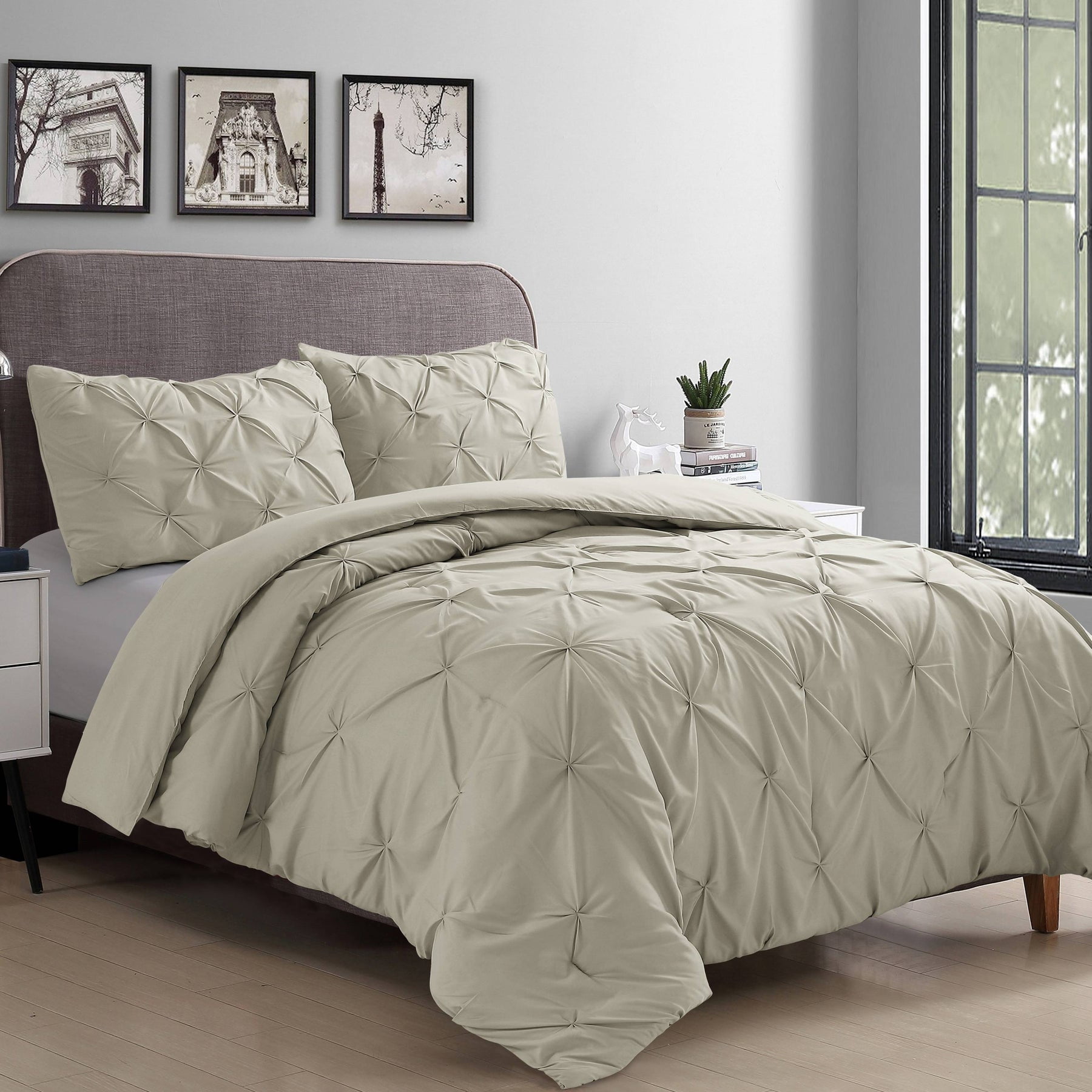 Swift Home Bedding Comforter Sets, Ultra Soft Cozy 3-Piece Pinch Pleat ...