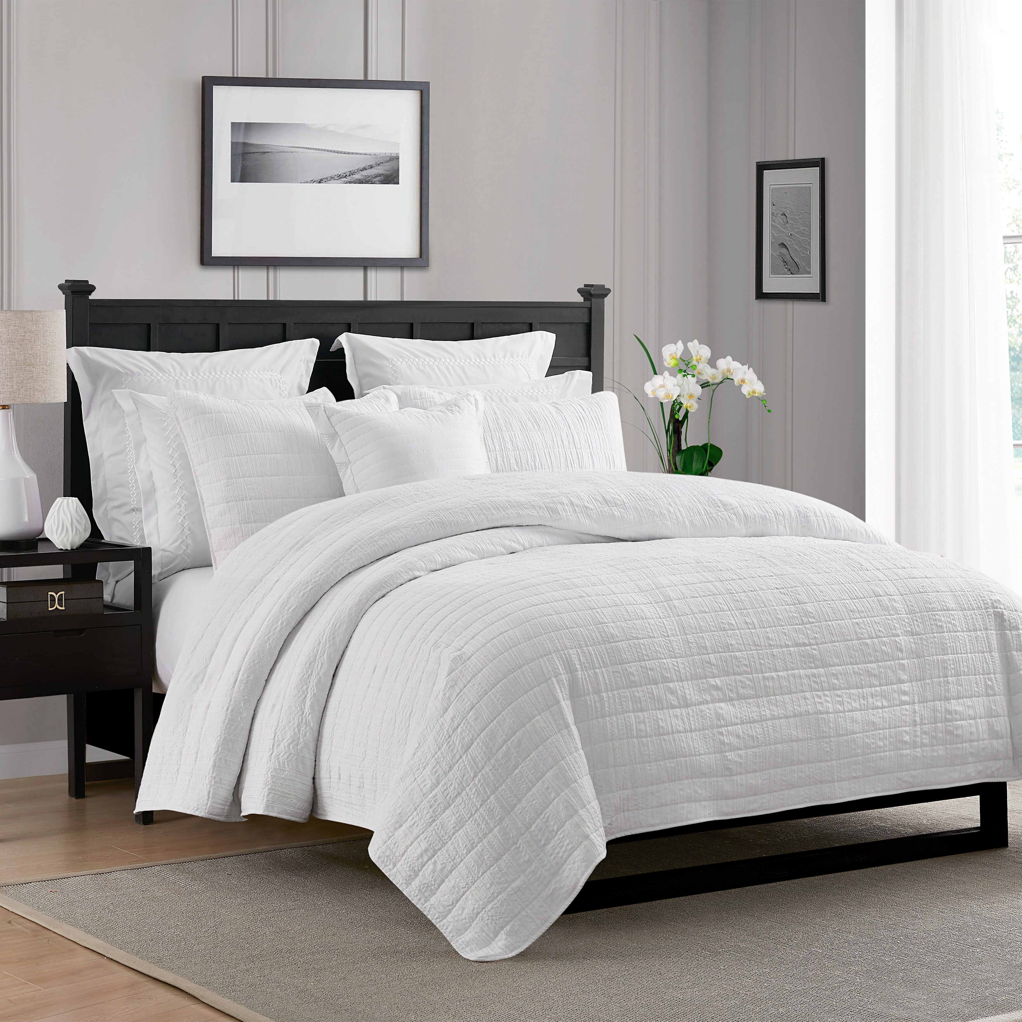 Swift Home Crinkle Enzyme Wash Oversized Coverlet/Bedspread Quilt Sets ...