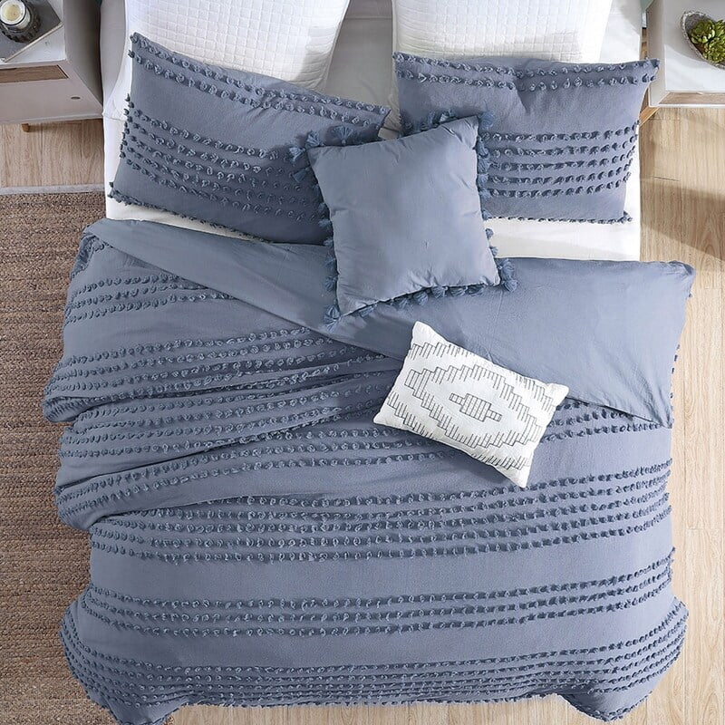 Swift Home Marilla 100% Cotton Clipped Dots Stripes Jacquard 5-Piece ...
