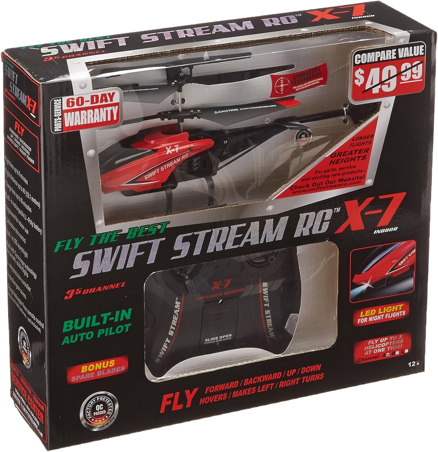 Swift Stream X-7 Red RC Helicopter - Remote Control Flying Toy ...