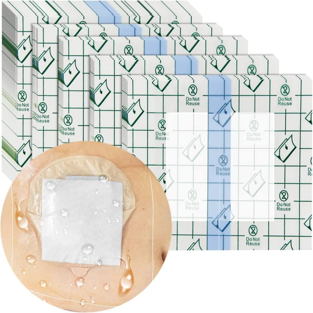25 Pcs Waterproof Ostomy Shower Cover 8"x8" Stoma Bath Protector Shield ...