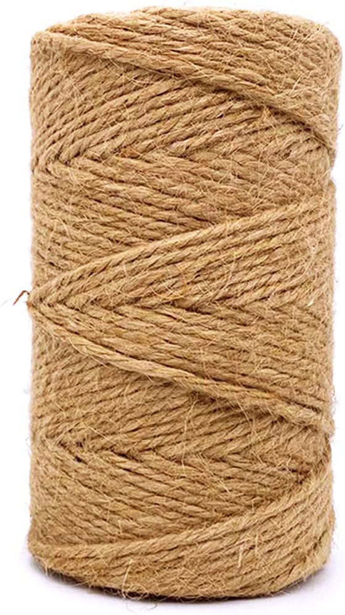 SwiftGlow Jute Twine 328 Feet 2.5mm 4Ply Heavy Duty Natural Jute Rope ...