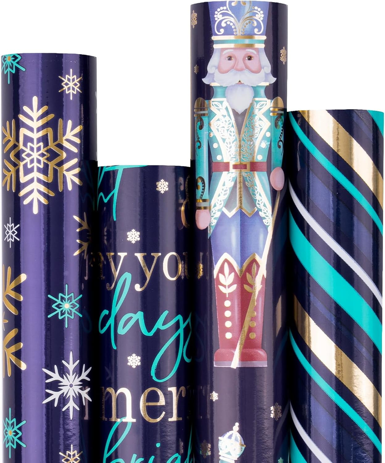SwiftPulse Christmas Wrapping Paper - Nutcracker Soldier, Snowflake ...