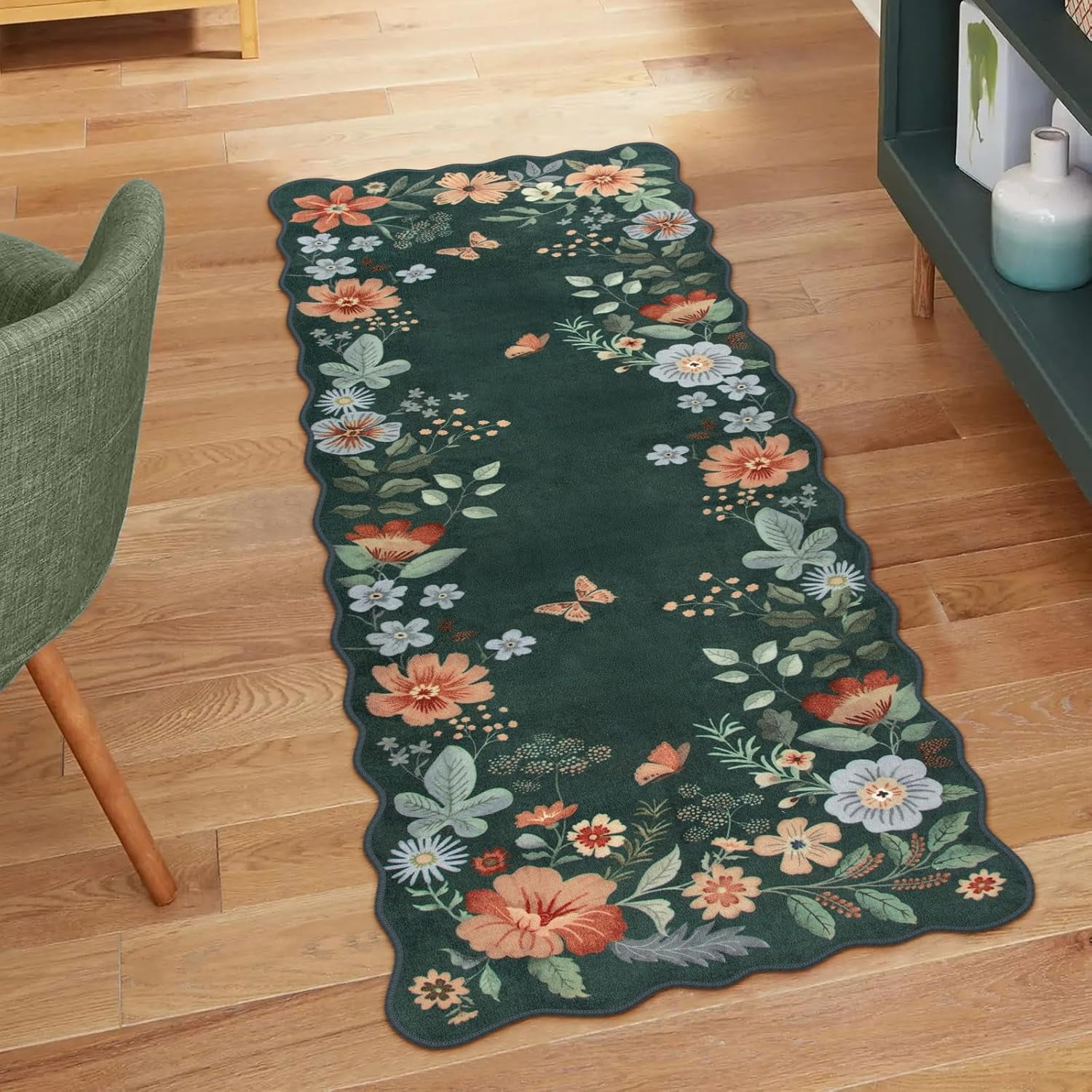 SwiftPulse Floral Small Rug, 2x4 Kitchen Rugs Non Slip Washable Rug ...