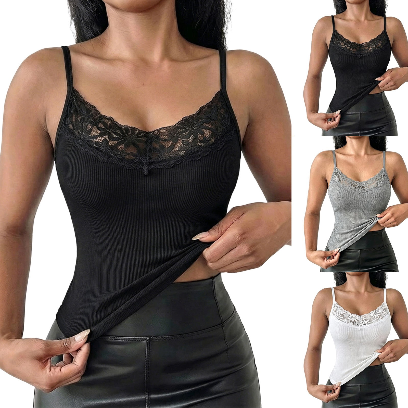 SwiftWear Lace Camisole for Women V Neck Spaghetti Strap Tank Top ...