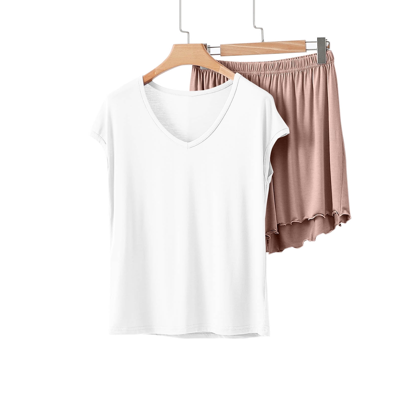 SwiftWear Women's Soft Modal Cotten Blend Pajama Set V-Neck Sleepwear ...