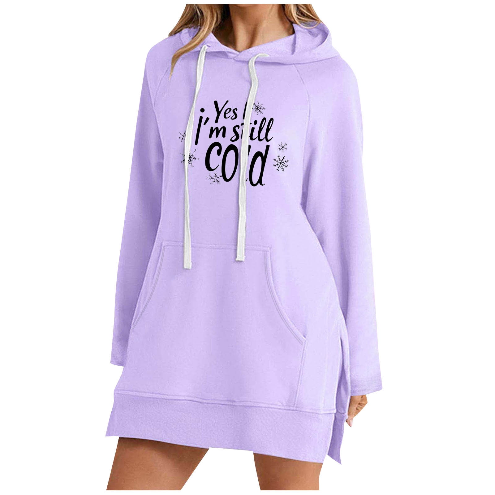 SwiftWear Women's "Yes I'm Still Cold" Print Long Hoodie Long Sleeve ...