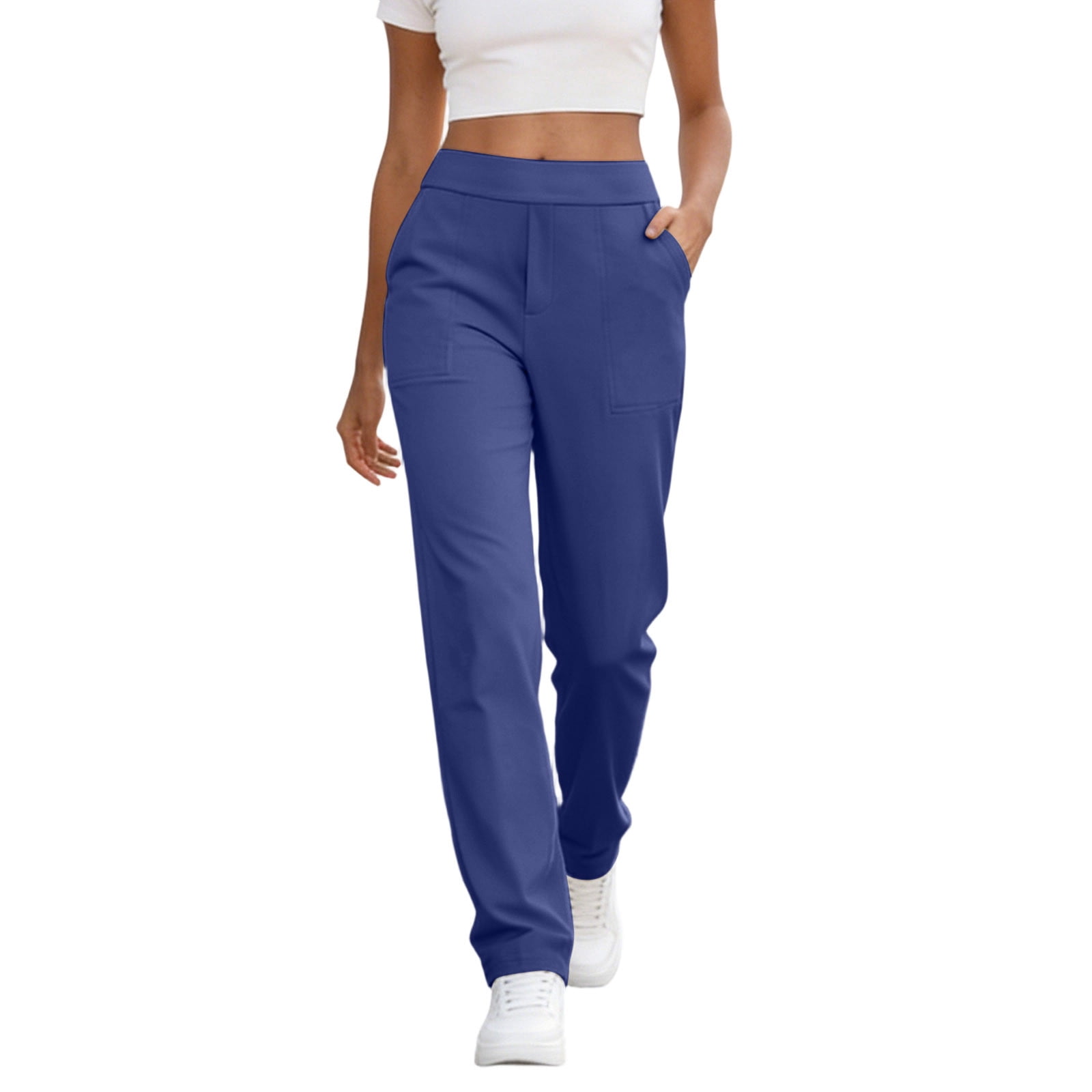 SwiftWear Women's Yoga Pants High Waisted Straight Leg Dress Work Pants ...