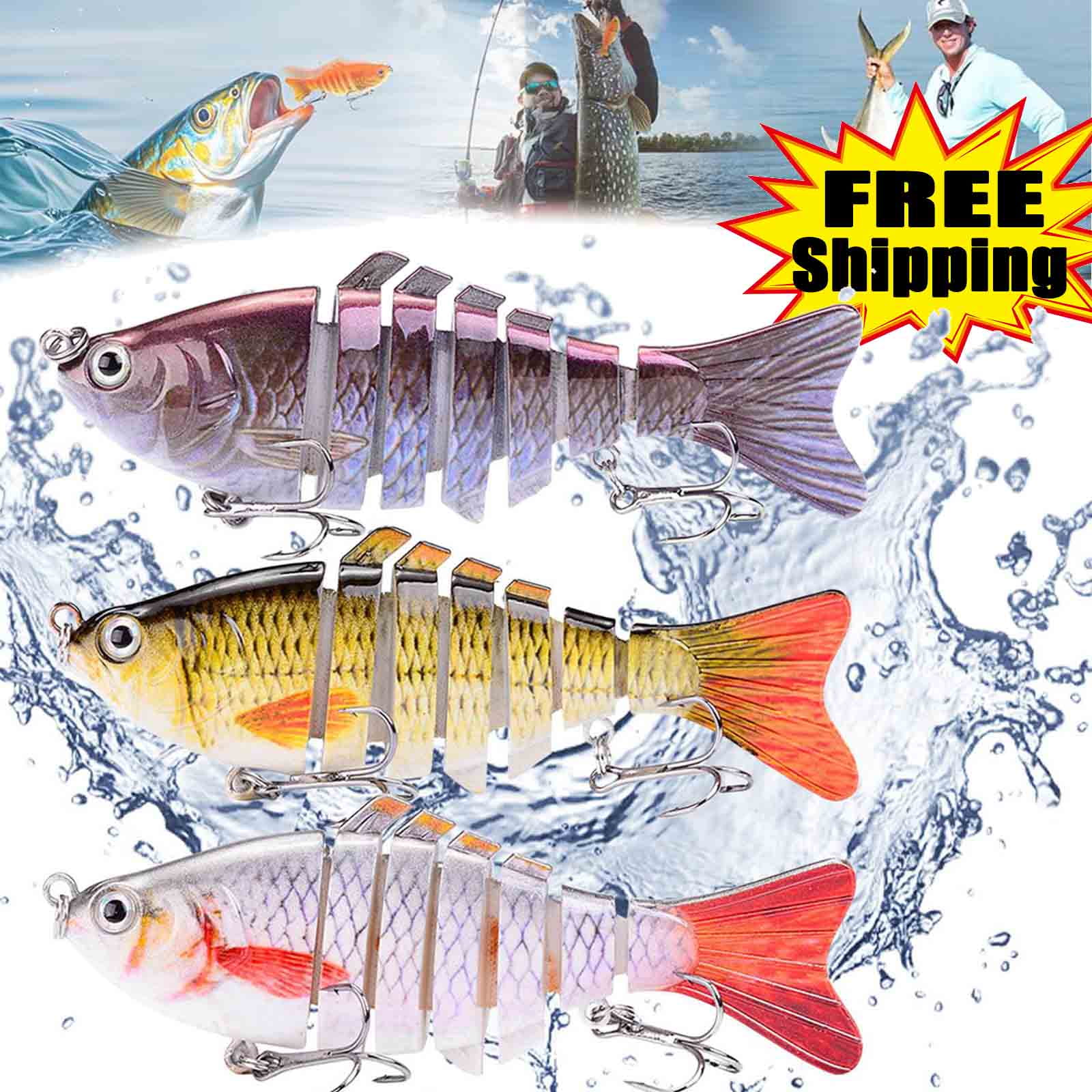 Swiftstock Robotic Fishing Lure 3pcs, 3D Swimming Bait for Freshwater ...