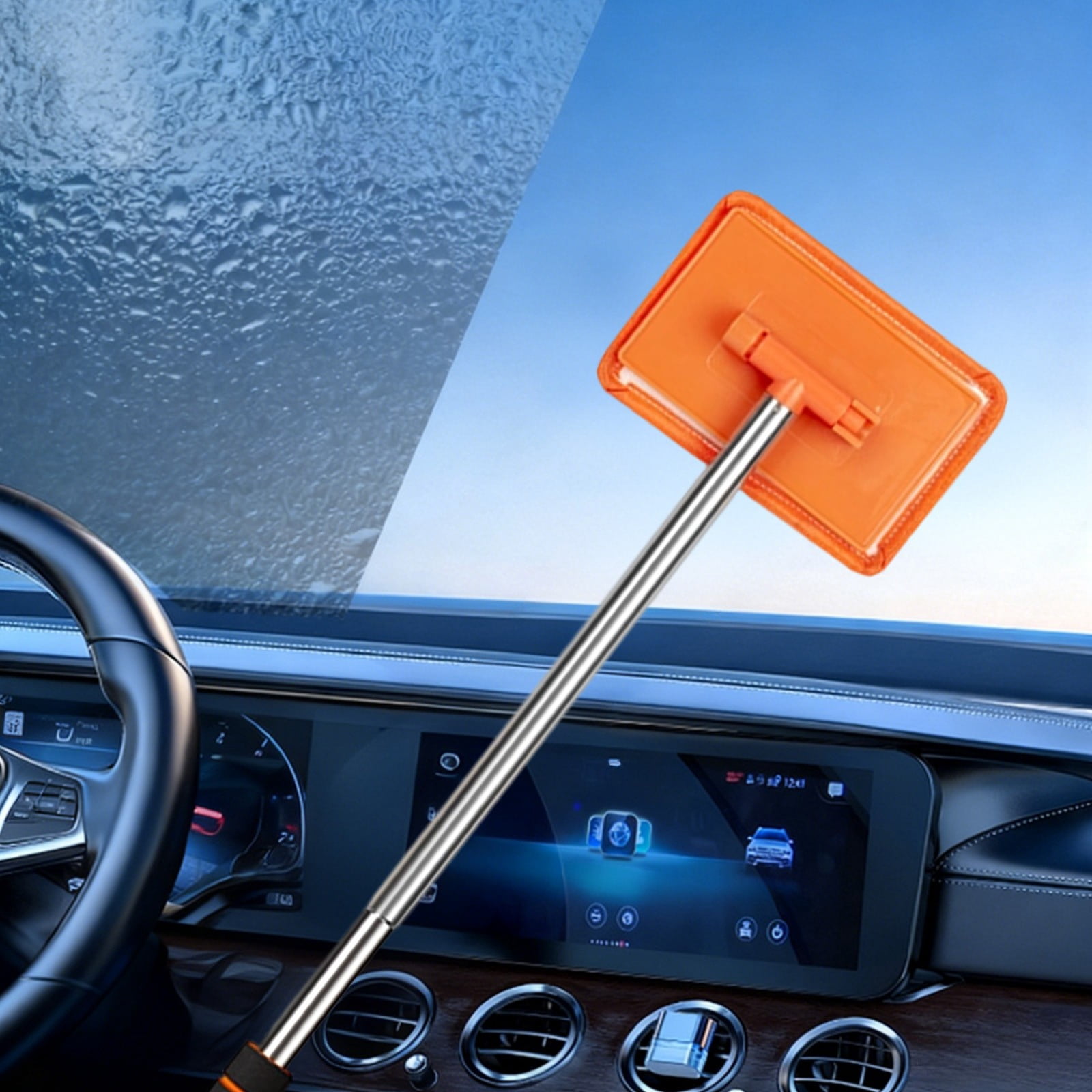 Swiftyle 4 Pcs Car Window Cleaner Brush Telescopic Handle Microfiber ...
