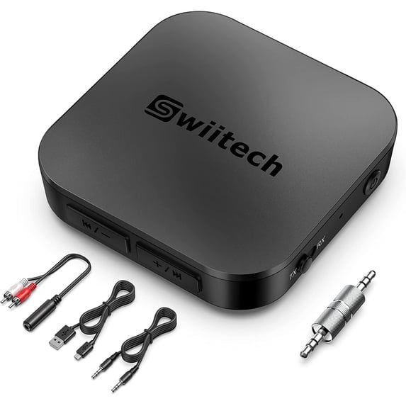 Swiifome Bluetooth Transmitter Receiver, 2-in-1 Aux Adapter for TV, Car ...