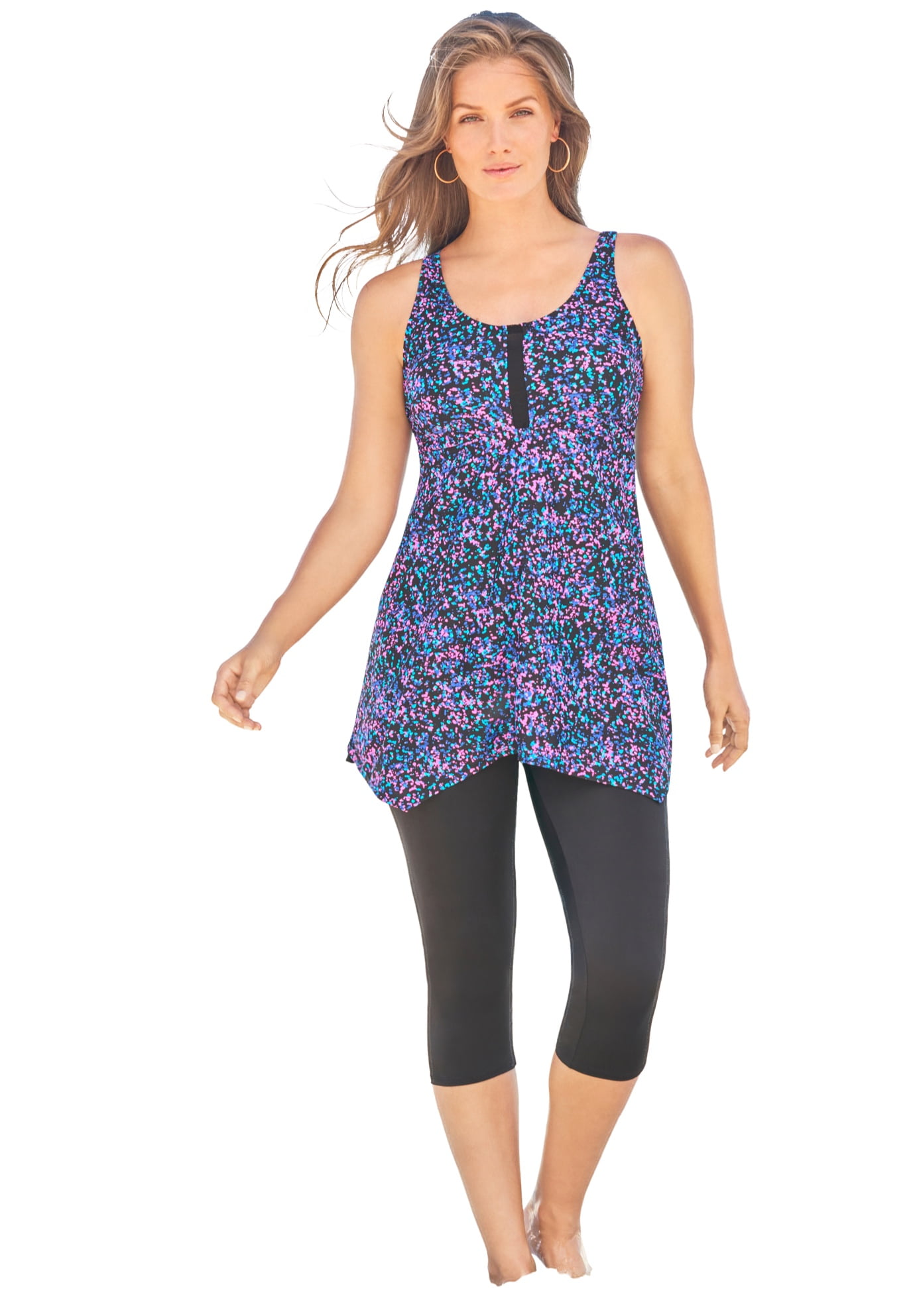 Swimsuits for All Women's Plus Size Longer-Length Tankini Top - Walmart.com