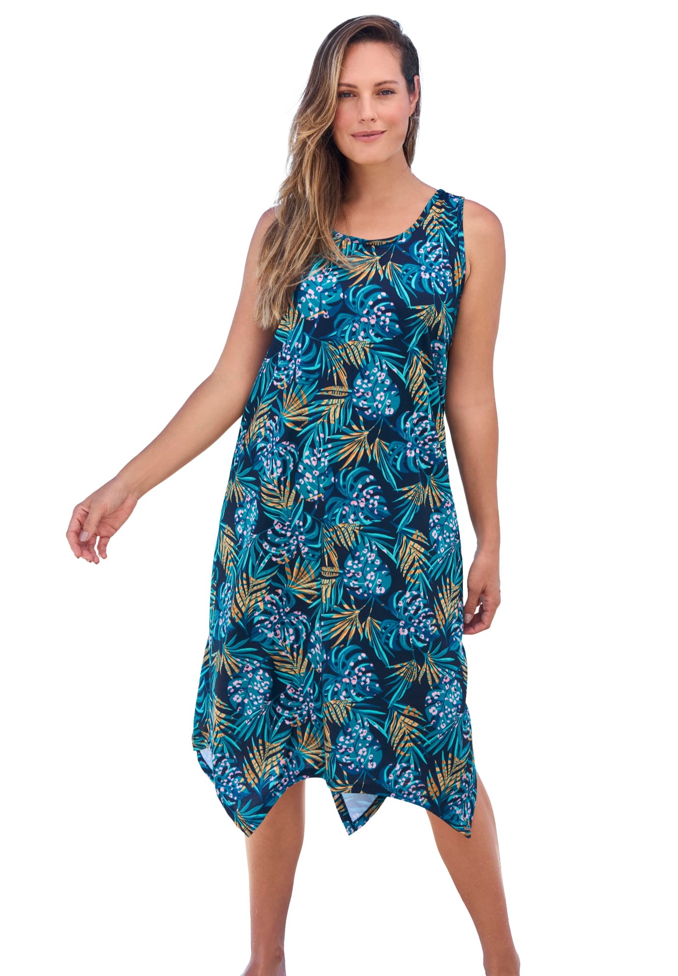 Swim 365 Women's Plus Size Sharktail Beach Cover Up - Walmart.com