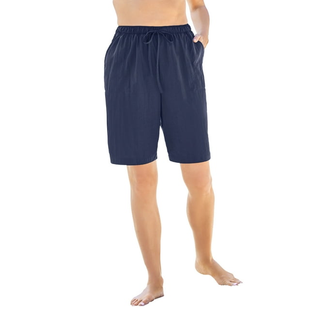 Swim 365 Women's Plus Size Taslon Cover Up Board Shorts With Built-In ...