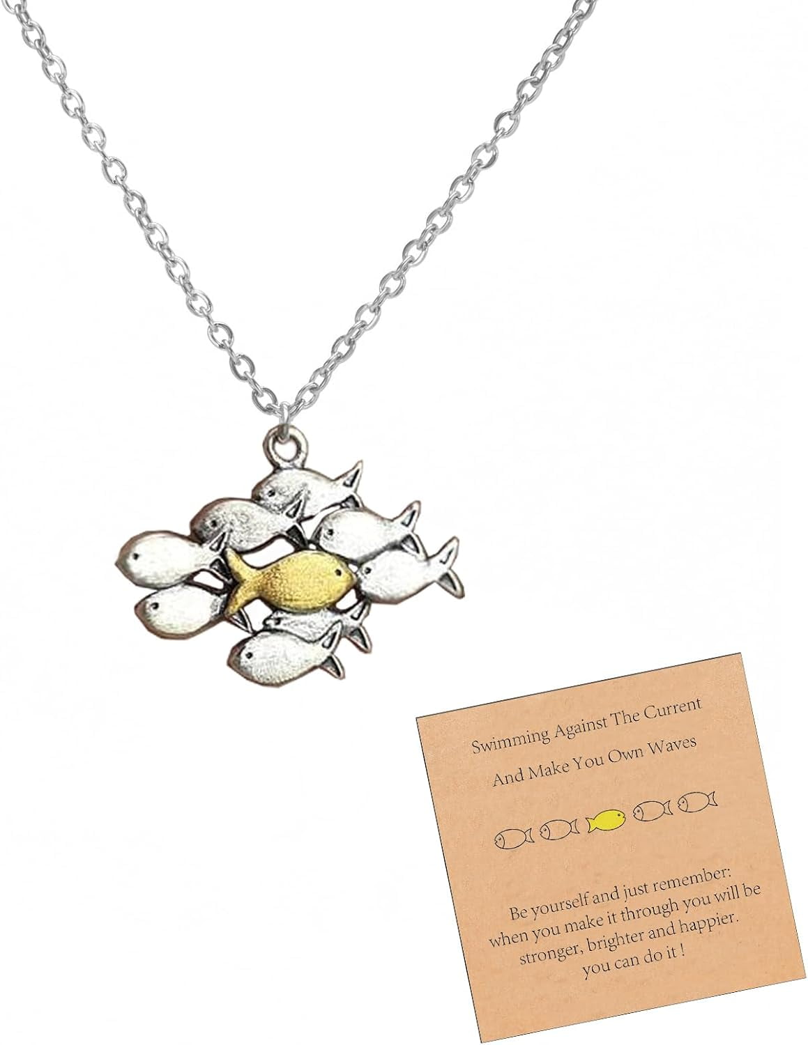 Swim Against The Current Necklace, Inspirational Hope Encouragement ...
