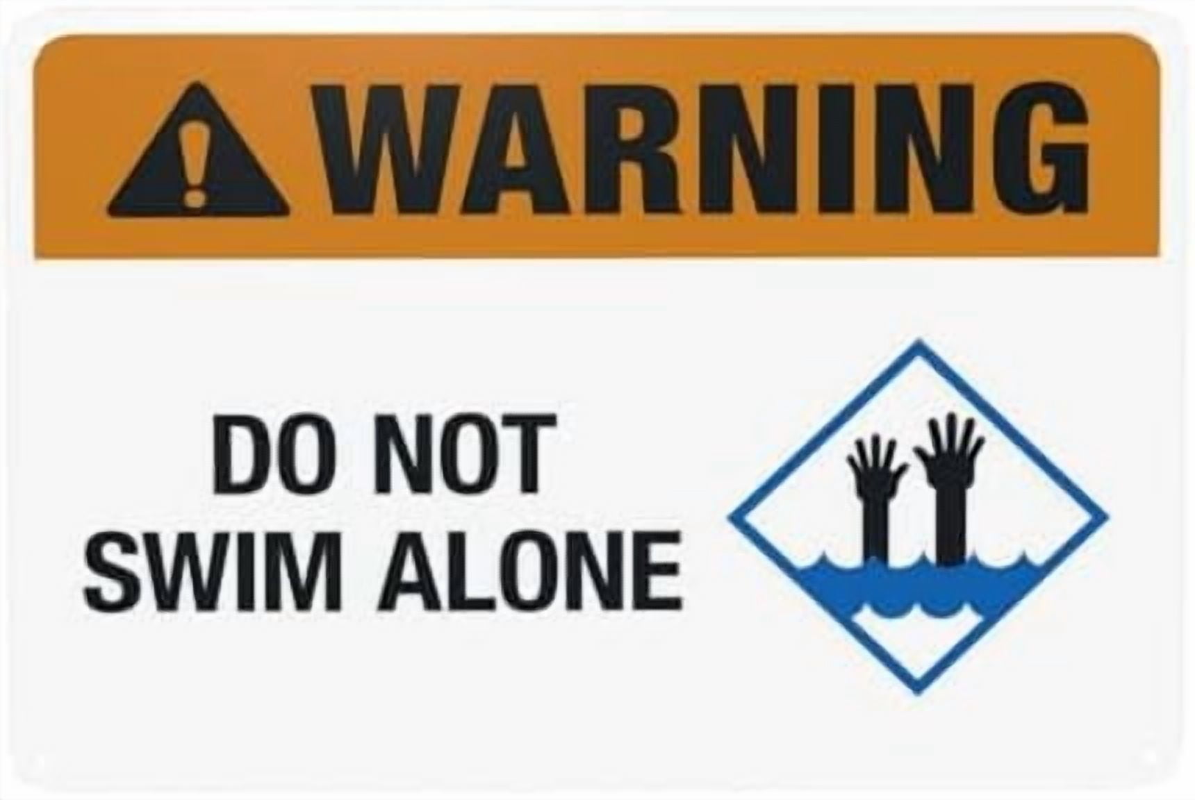 Do Not Swim Alone Warning Sign, Pool Security Metal Signs for Home ...