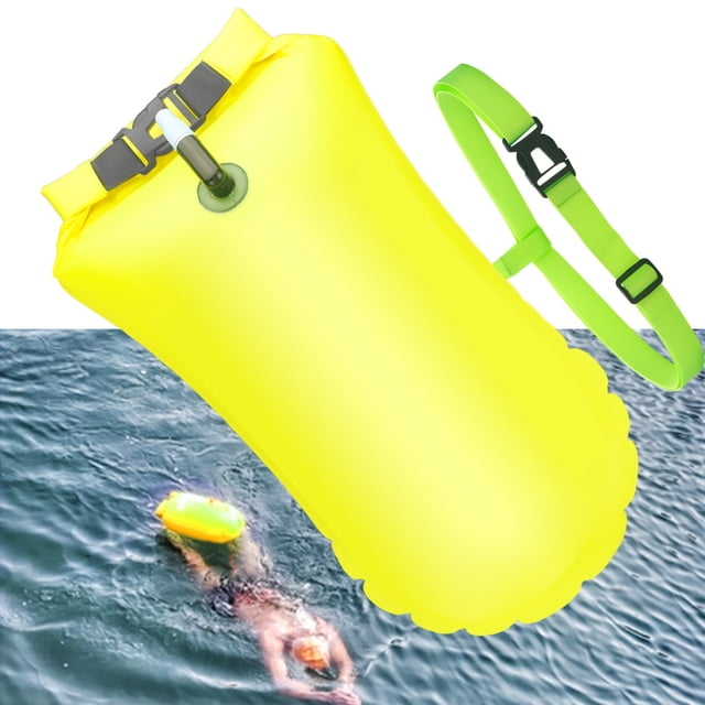 Swim Buoy 15L Waterproof Dry Bag Swim Safety Float PVC Inflatable Swim ...