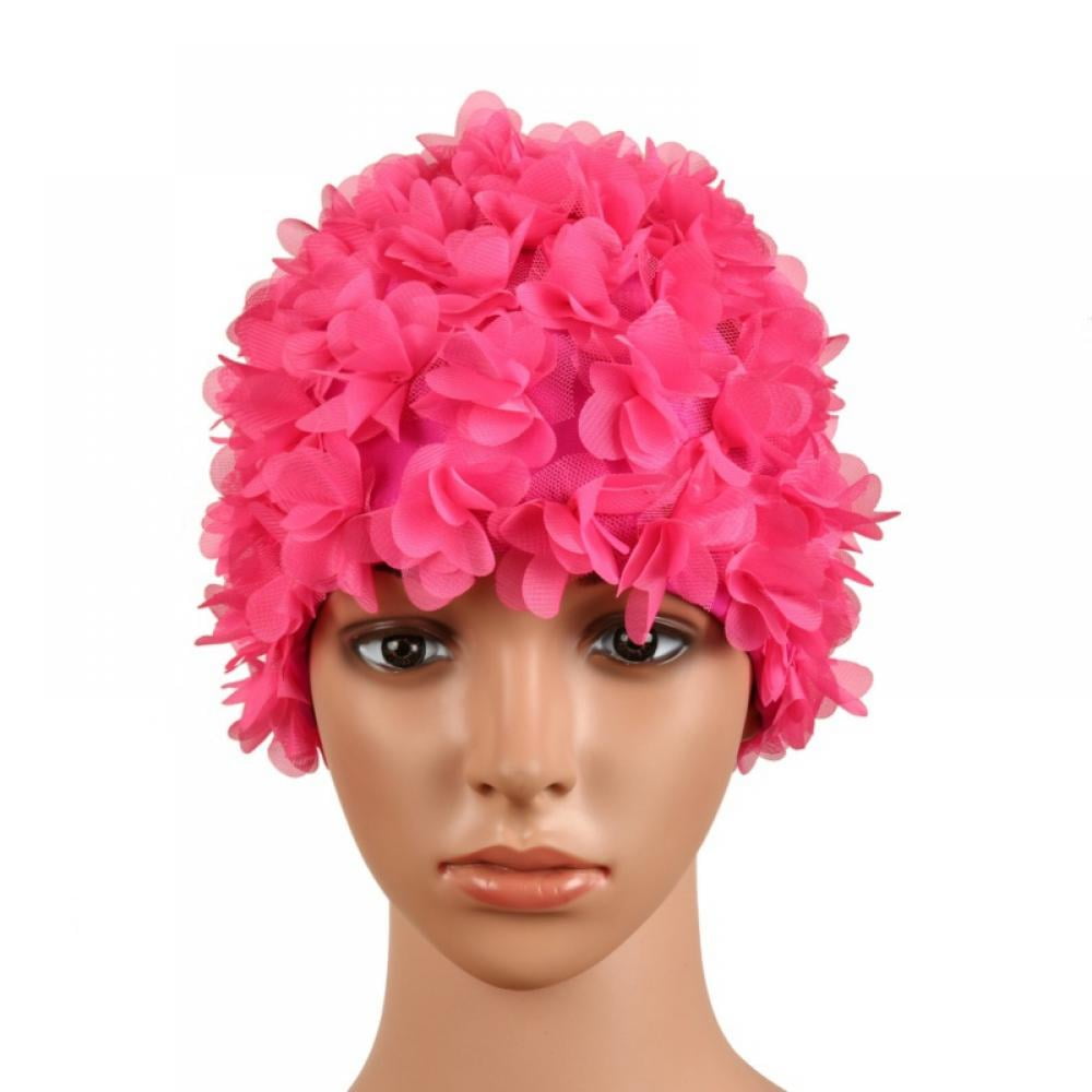Swim Cap Floral Petal Stylish Swimming Hat Bathing Caps for Women ...