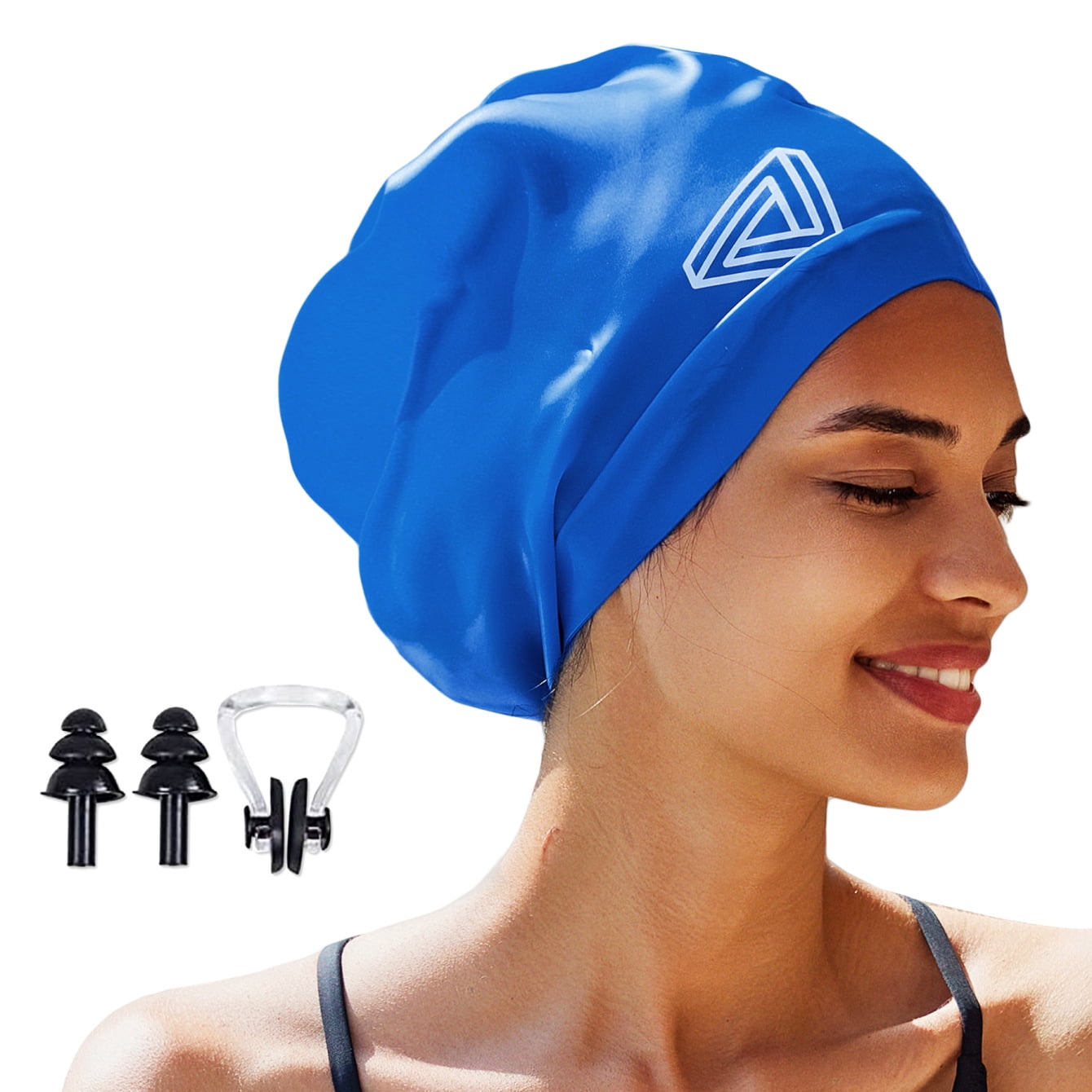 Swim Cap for Long and Thick Curly Hair and Braids,Swimming Cap with ...
