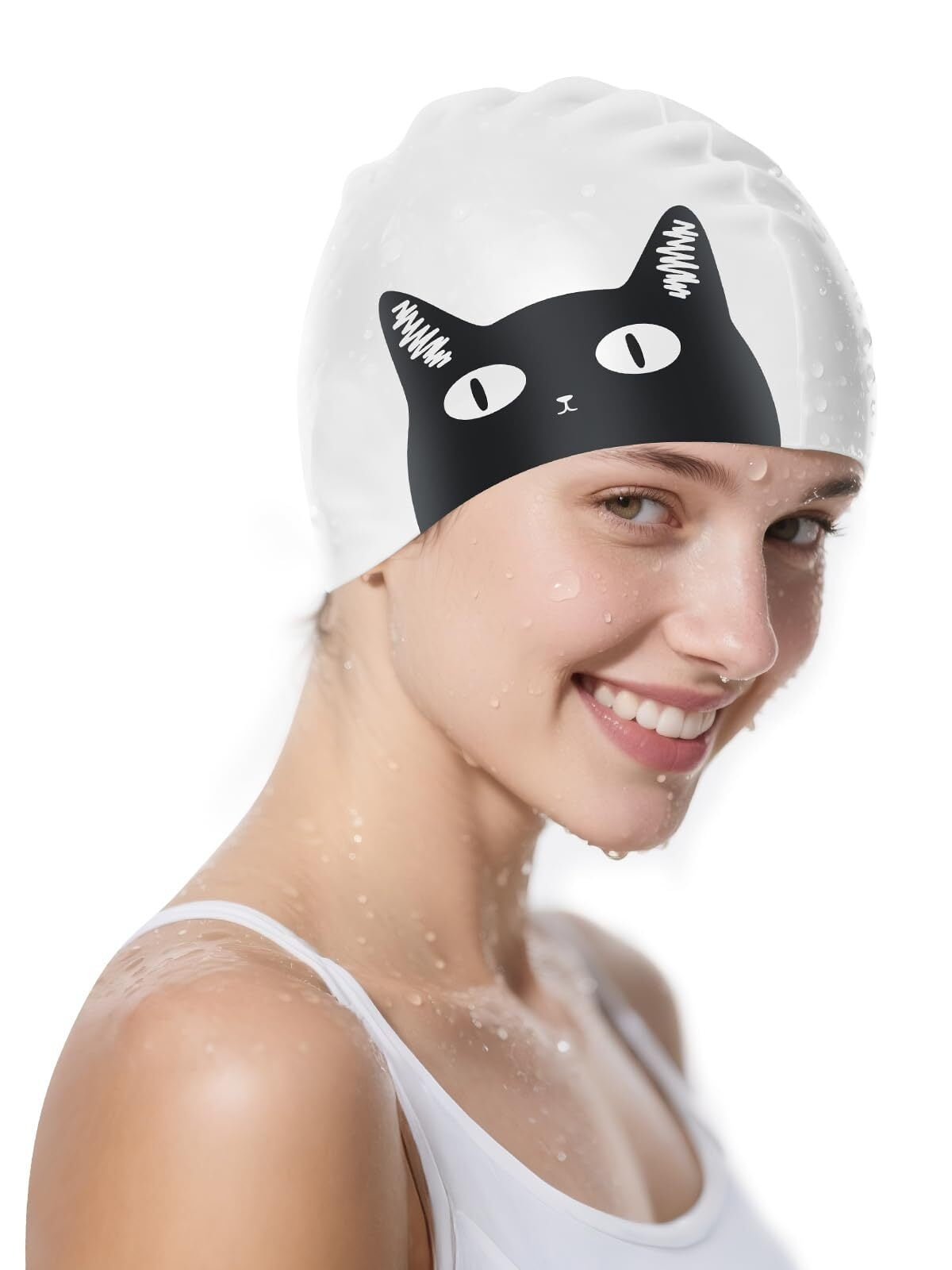 Swim Cap for Women & MenSilicone Swimming Cap Bathing Caps for Long ...