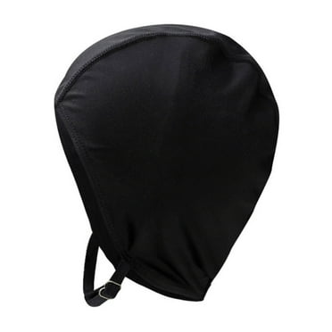 retro bubble crepe swim bathing cap with chin strap - black - Walmart.com