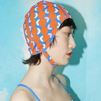 BEEMO Swim Cap Women Chin Strap Bubble Crepe Latex Long Short Hair ...