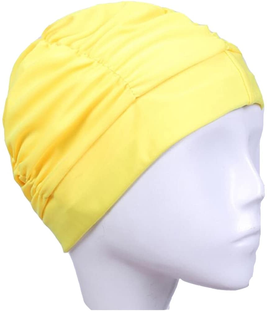 Waterproof Adult Swim Caps, Polyester Latex Lined Pleated for Bathing ...