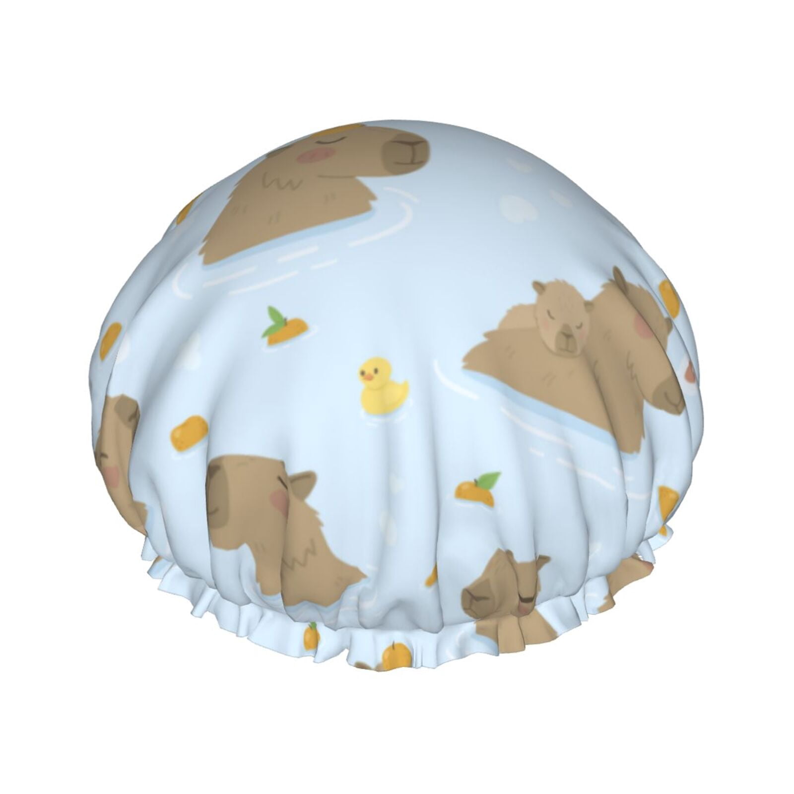 Swim Capybaras Duck Shower Cap, Reusable Bath Hair Hat for all Hair ...