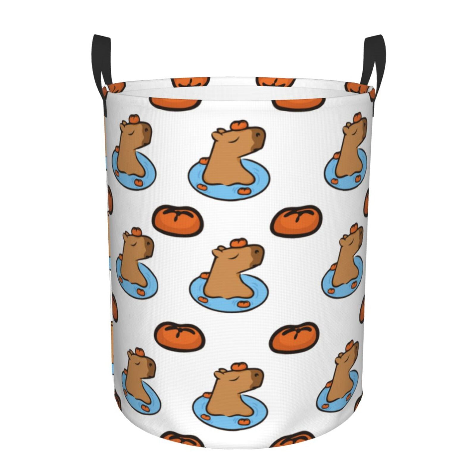Swim Capybaras Laundry Basket with Handles - Freestanding Laundry ...