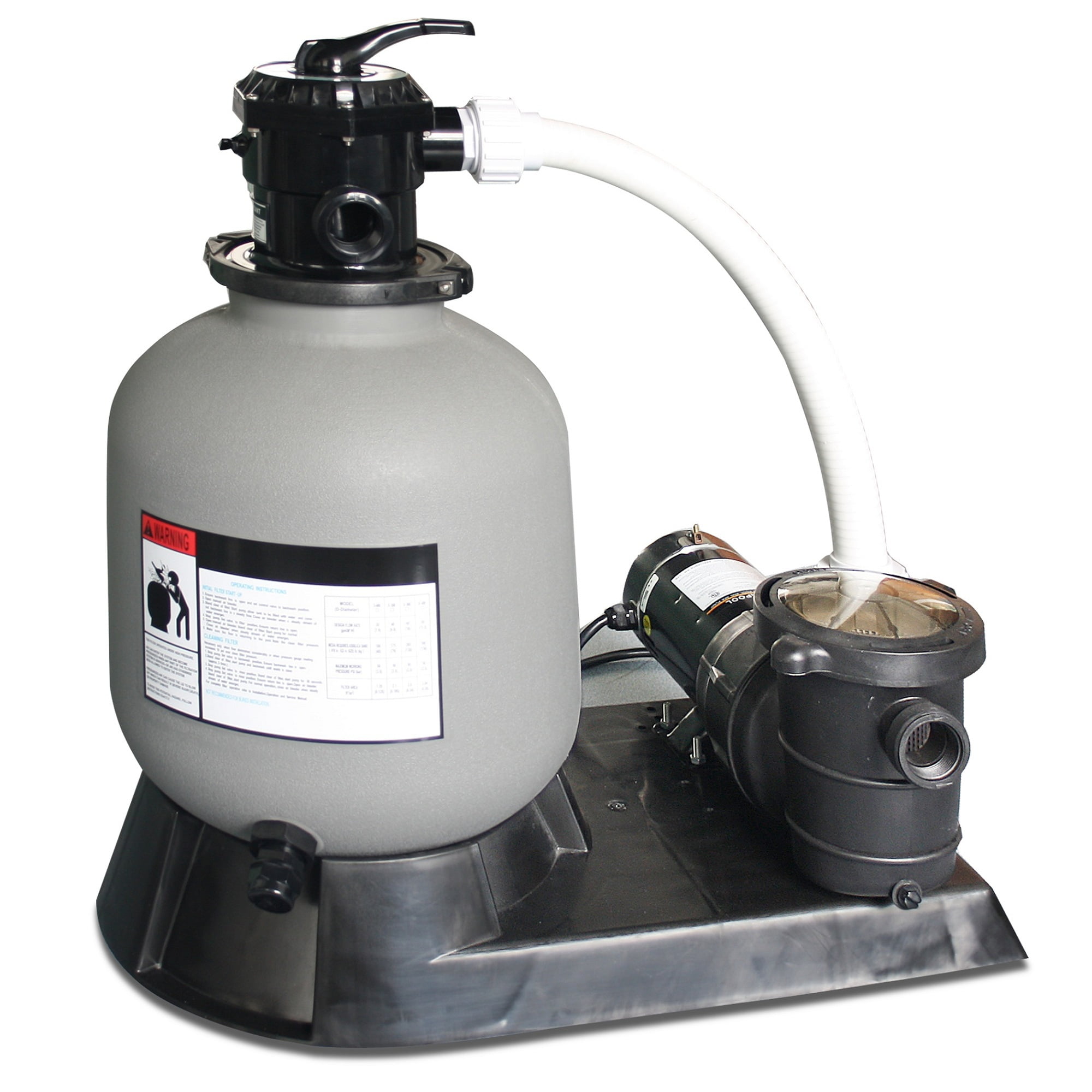 1.0 HP Sand Filter Combo with Pump Pressure for Above Ground Pools - 16 ...