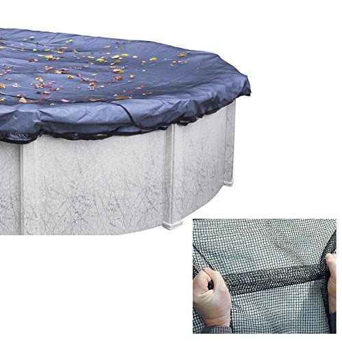 Swim Central 24' Deluxe Jet Black Closing Leaf Net Cover for Above ...