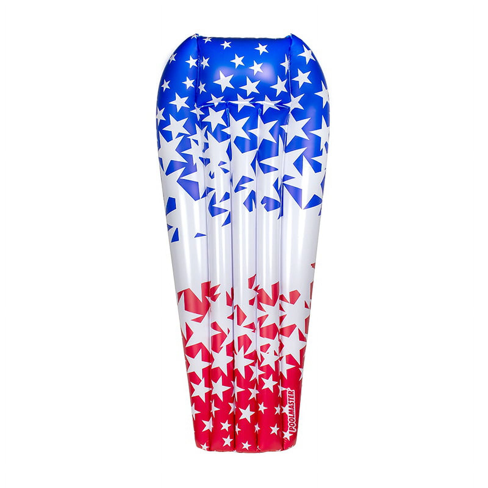 Swim Central 74" Inflatable Patriotic Stars Suntanner Pool Float ...