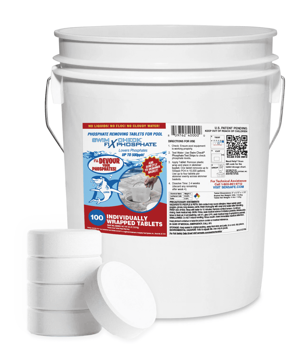 Swim Check Fix Phosphate Remover Tablets – 100 Count | Time-Release ...