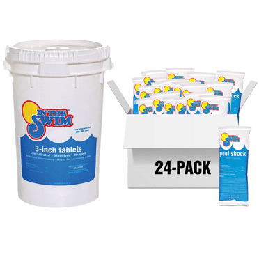 Rx Clear 3" Stabilized Chlorine Tablets and Super Shock Kit, 50 lbs ...