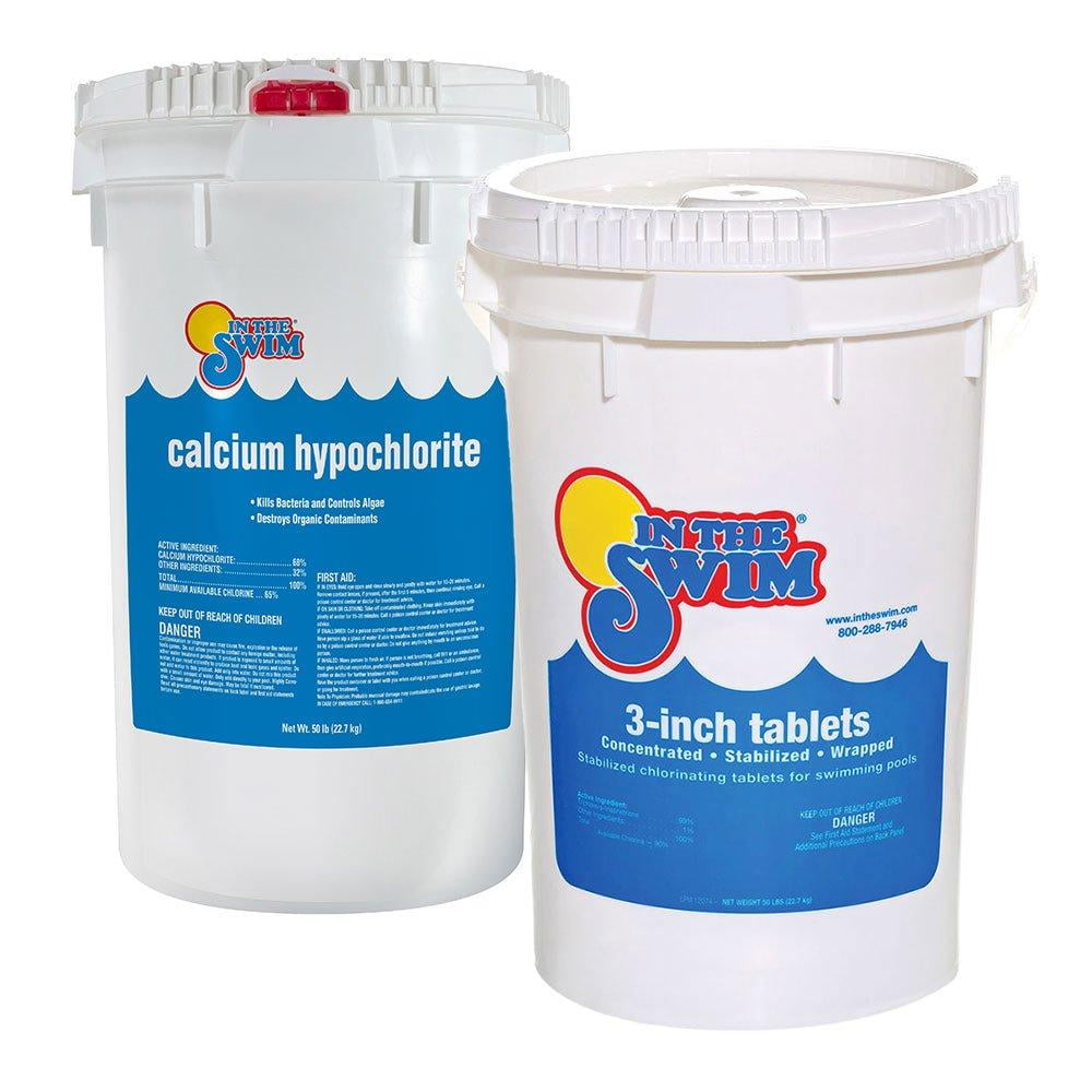 In The Swim Chlorine & Shock Bundle, 50 lb Tablets & Cal-Hypo Shock ...