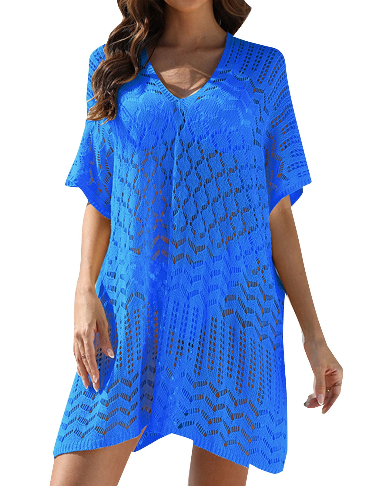 Alsol Lamesa Women's Sheer Mesh Wrap Swim Cover Up, Crochet Hollow Out ...