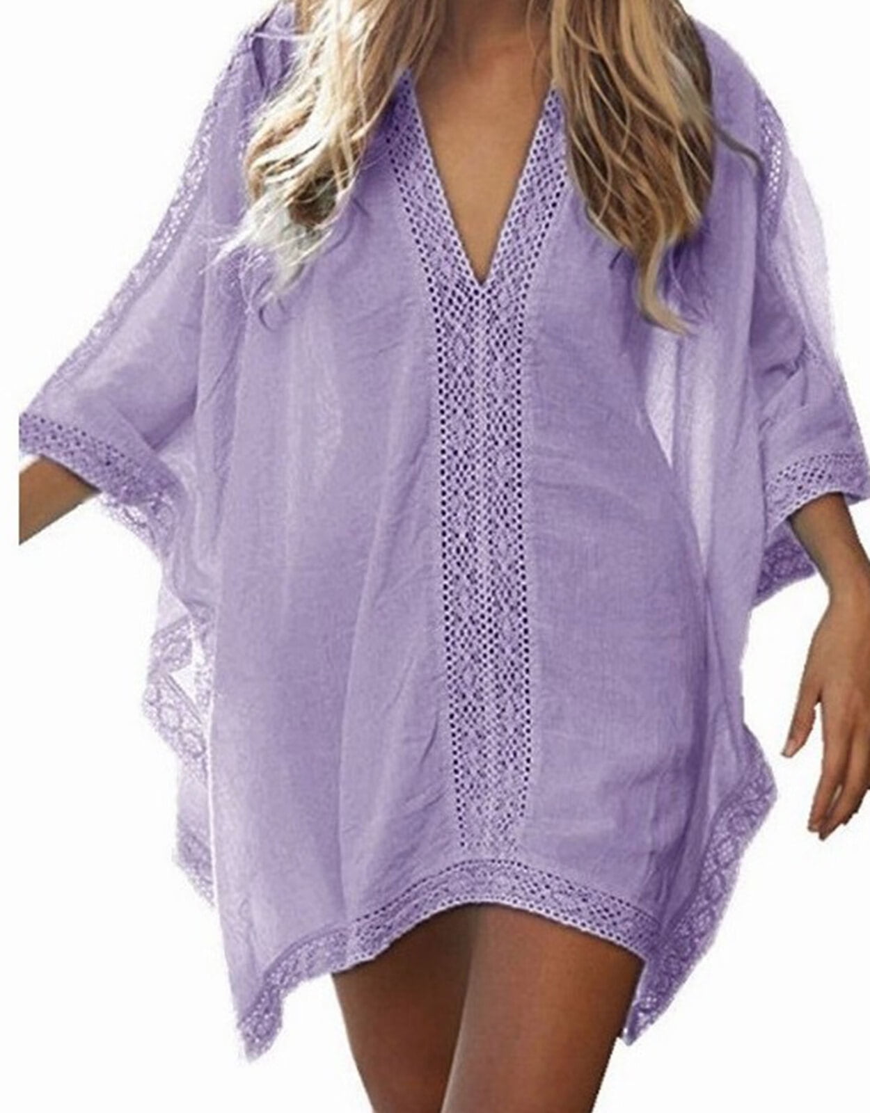 Swim Cover Ups for Women Plus Size Deep V-Neck Oversized Swimsuit Cover ...
