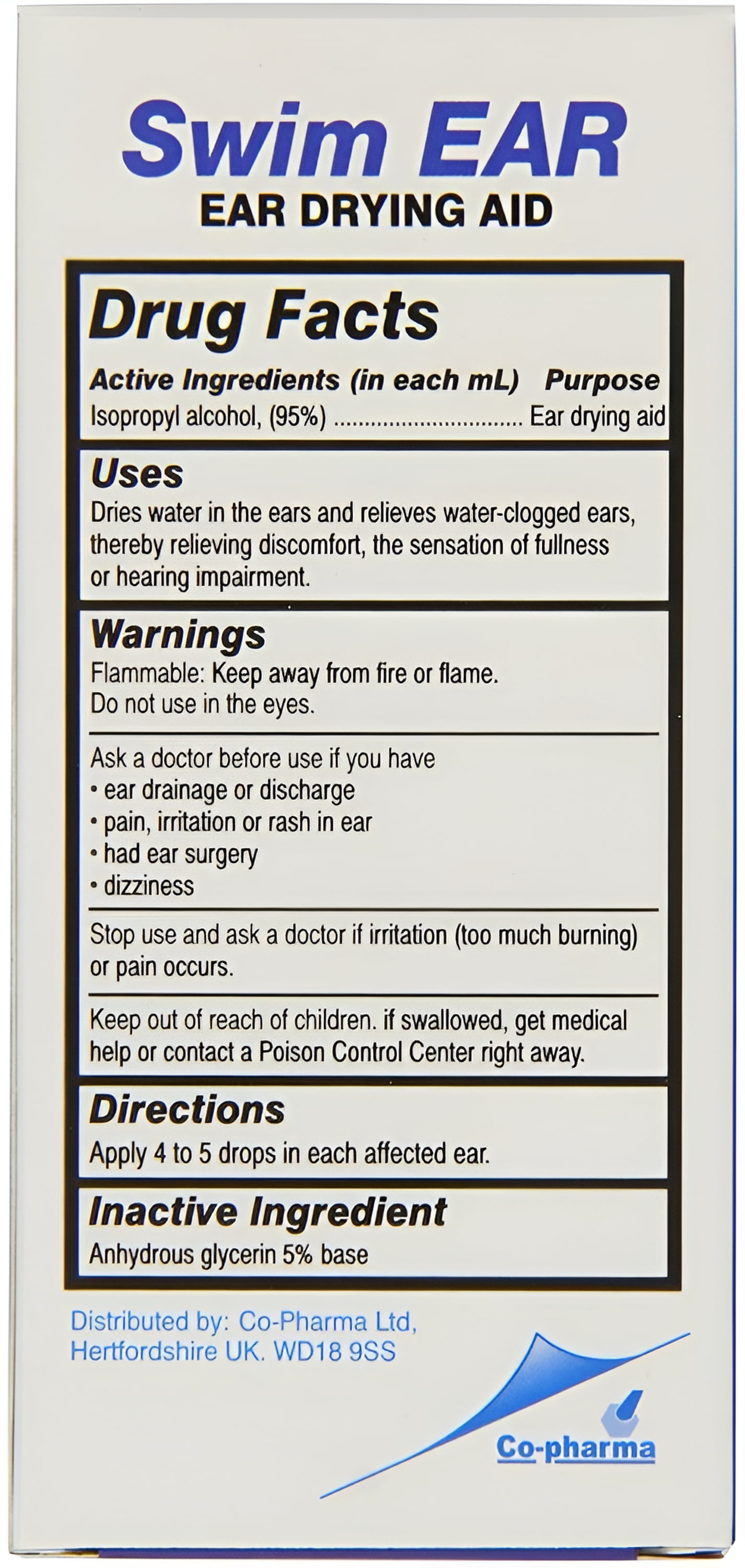 Fougera Swim-Ear Drying Aid, Relieves Water-Clogged Ears After Swimming ...