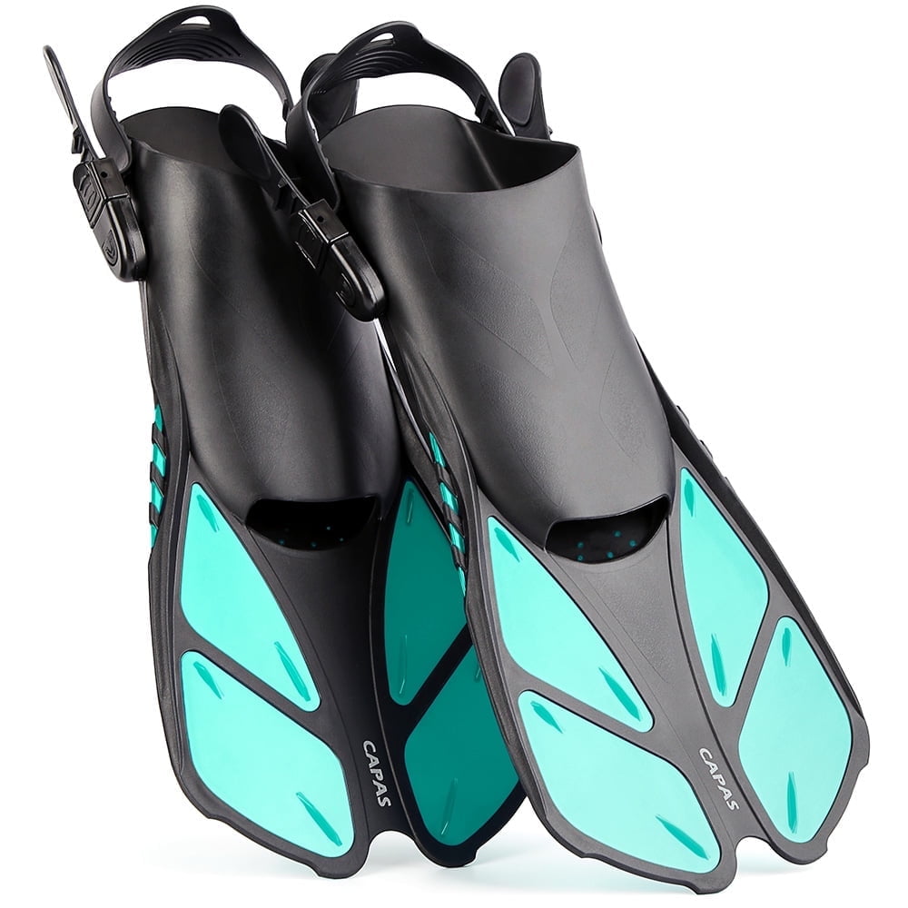 Swim Fins Travel Size Short Blade, Snorkeling Fins with Adjustable ...