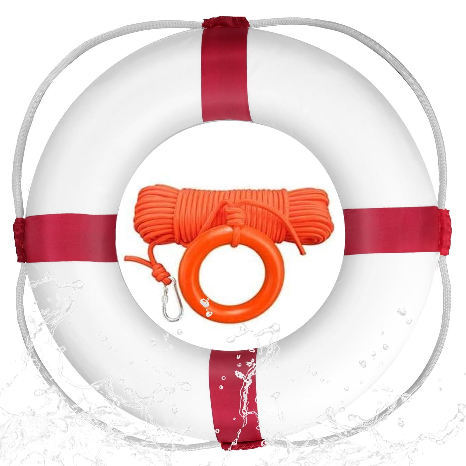 Swim Foam Ring Buoy Set, 20inch Life Preserver Pool Safety Throw Ring ...