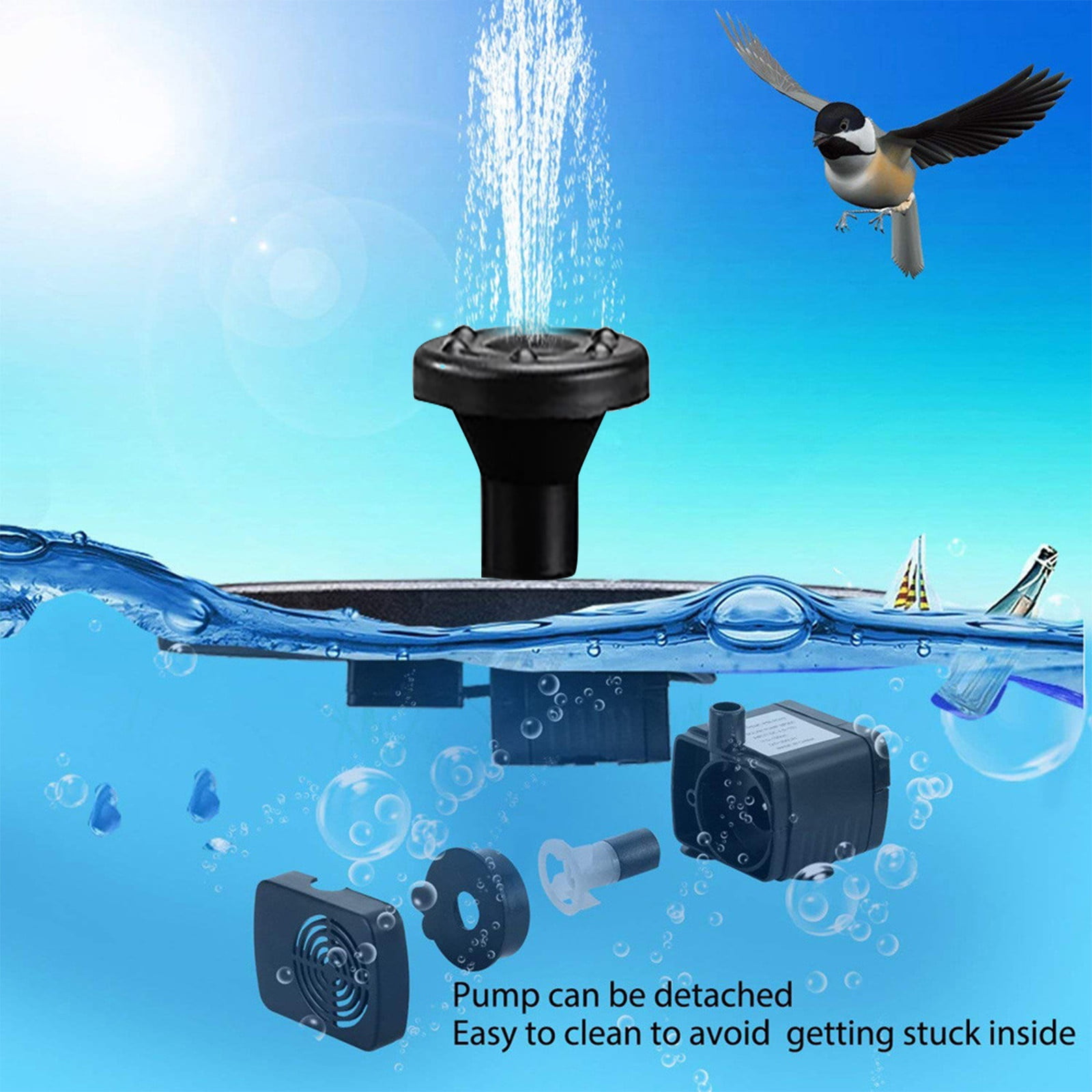 Swim Gear Solar Fountains Floating Outdoor Pool Water Feature Floating ...