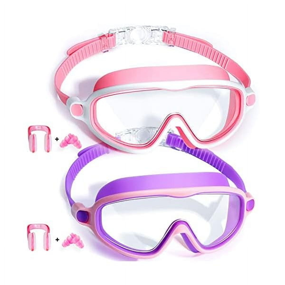 Swim Goggles 2 Pack Anti-Fog Anti-UV Wide View Swimming Goggles for ...