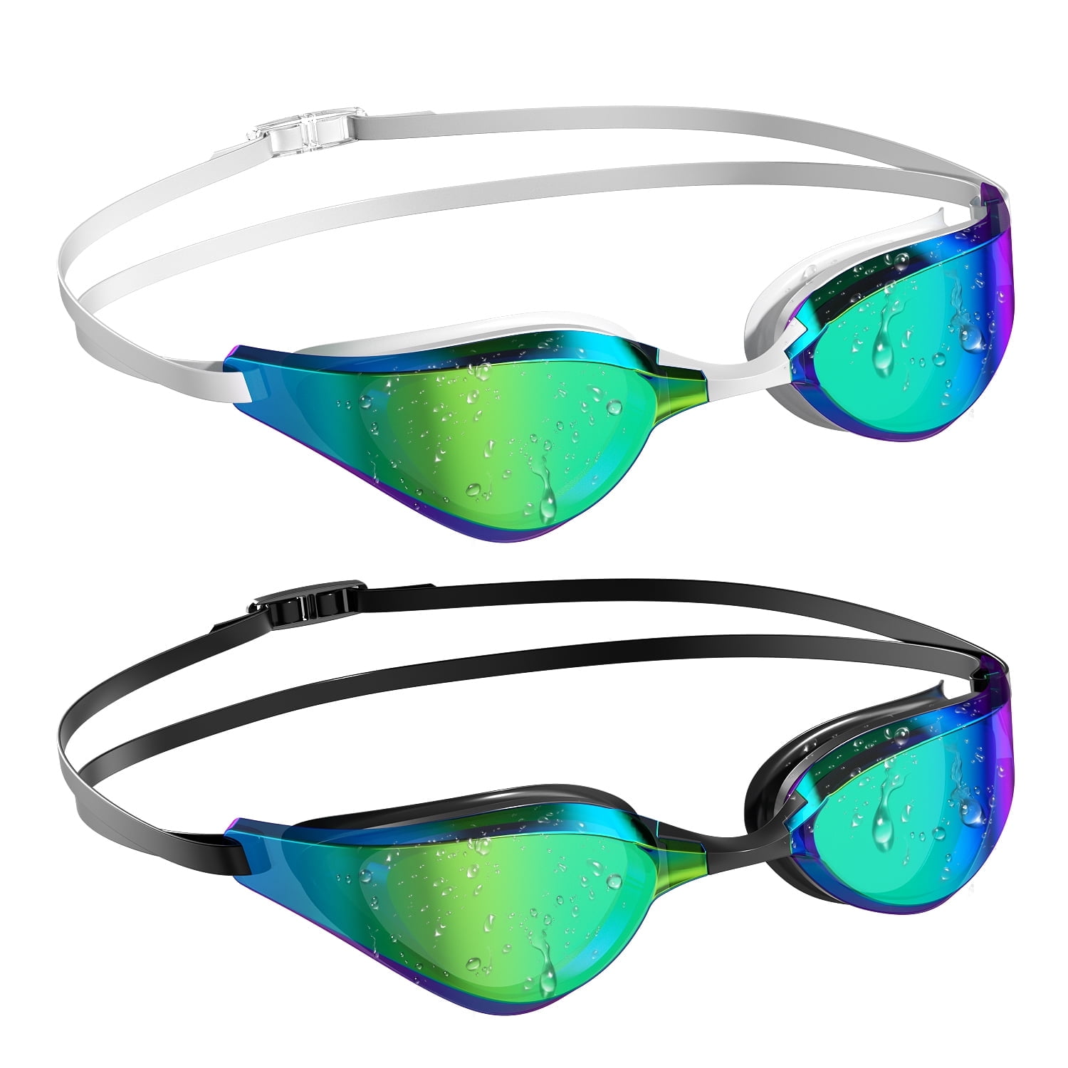GPED Swim Goggles, 2 Pack, Anti-Fog Adjustable Silicone Swimming ...