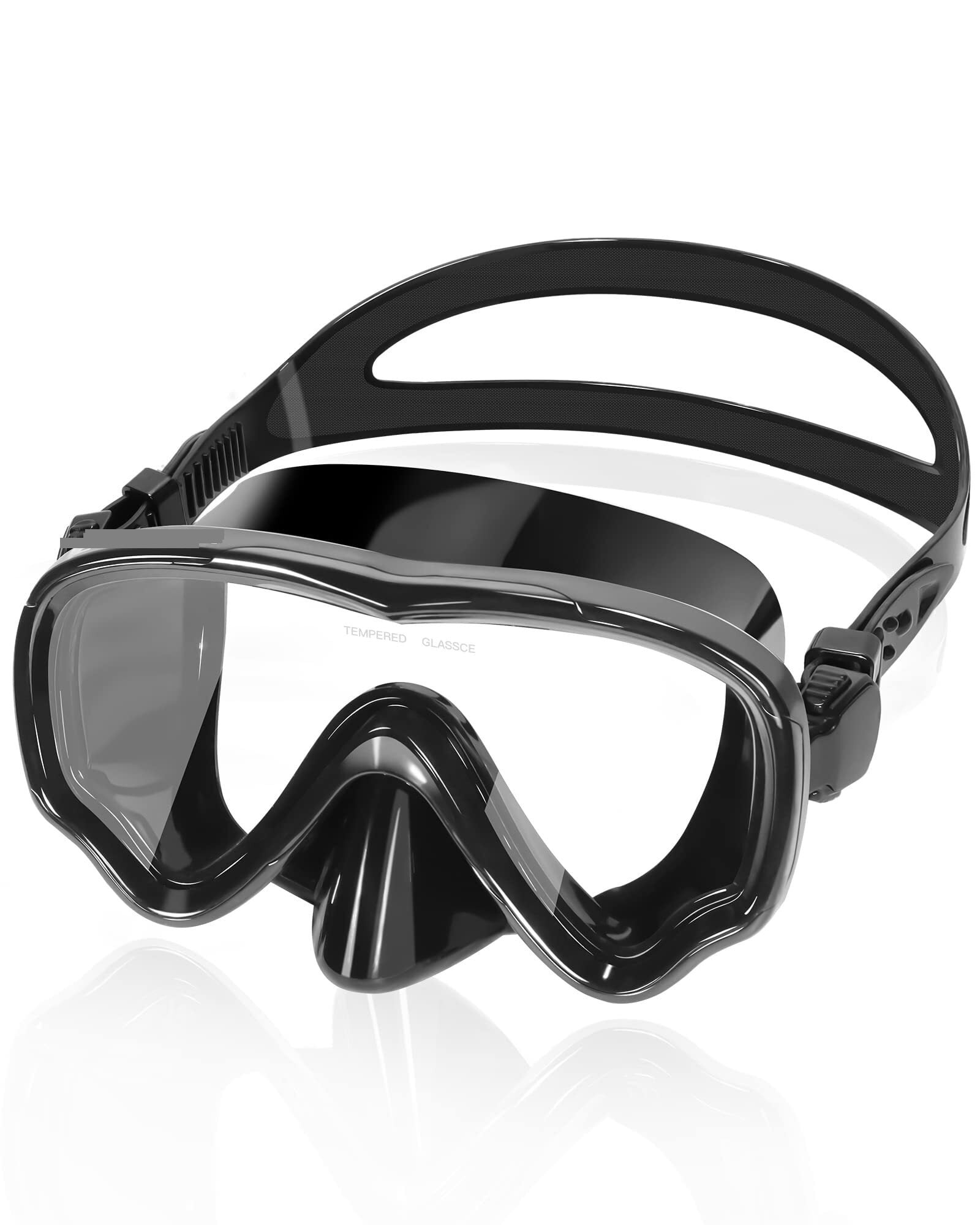 Swim Goggles Adult with Nose Cover for Women Men No Leak, Clear Wide ...