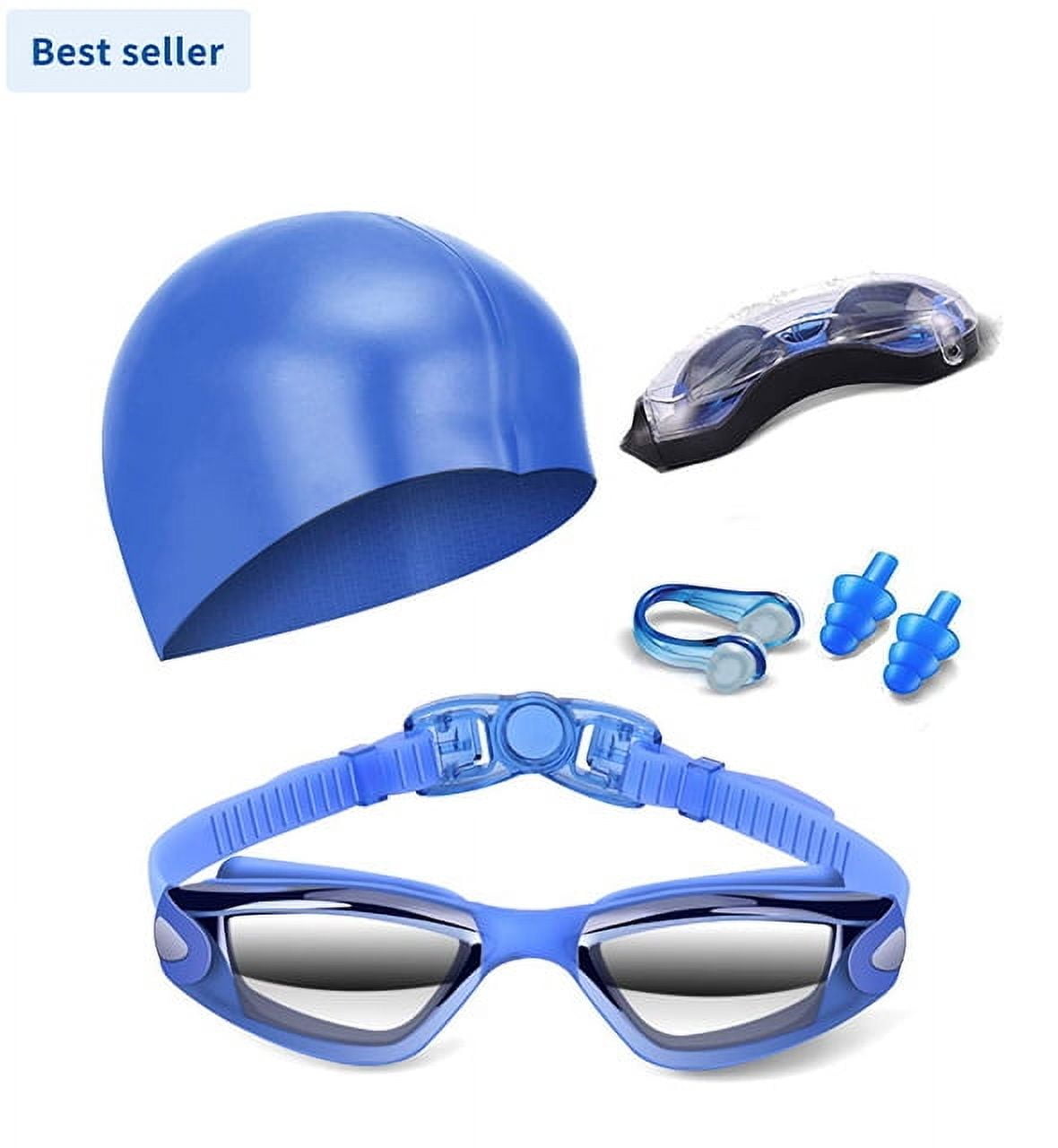 Swim Goggles Swimming Goggles No Leaking with Nose Clip, Earplugs, Swim ...