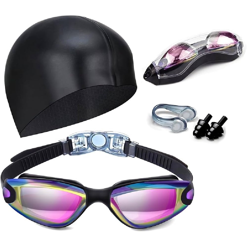 Swim Goggles Swimming Goggles No Leaking with Nose Clip, Earplugs, Swim ...