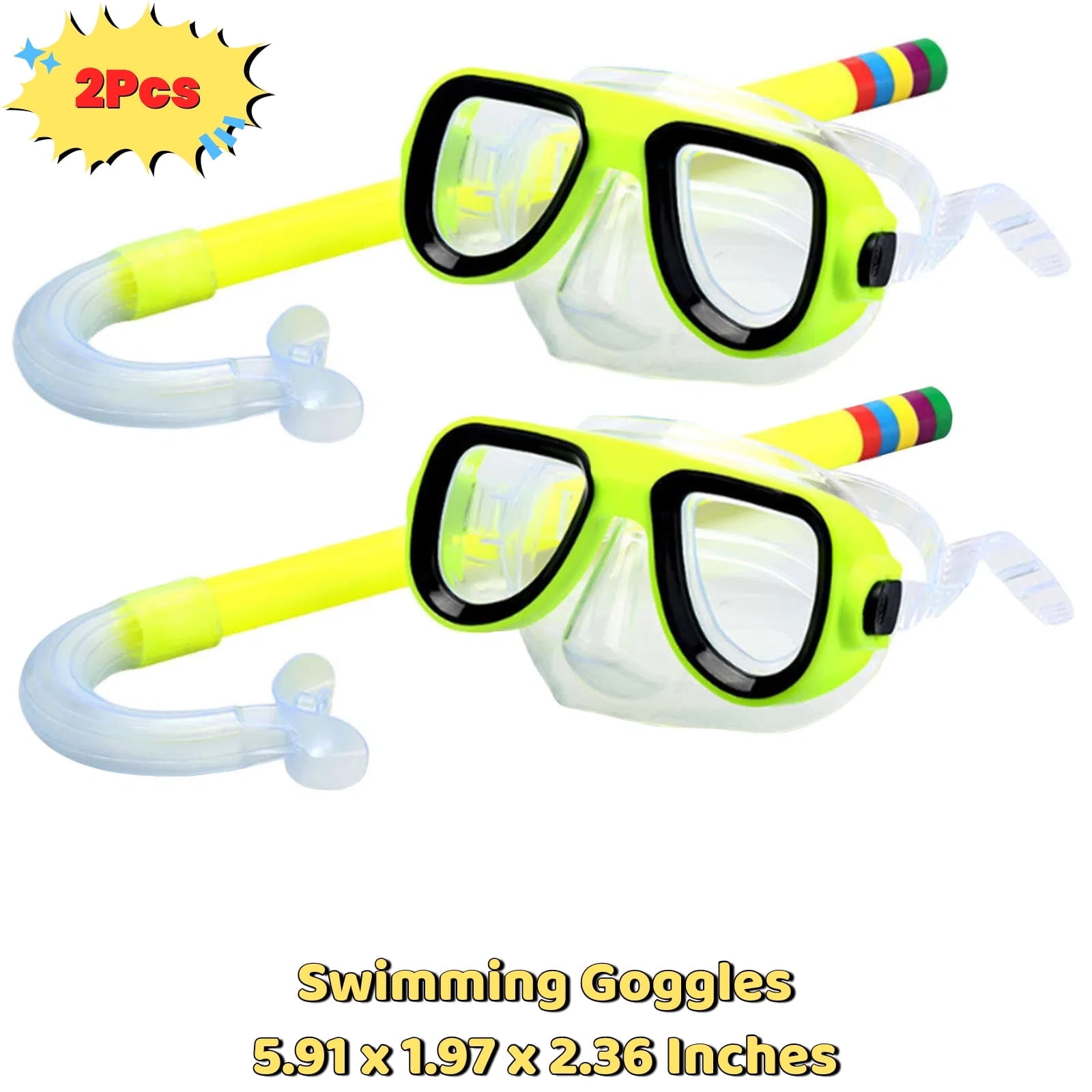 Swim Goggles with Nose Cover, 2 Pack Wide View Diving Mask Anti-Fog UV ...